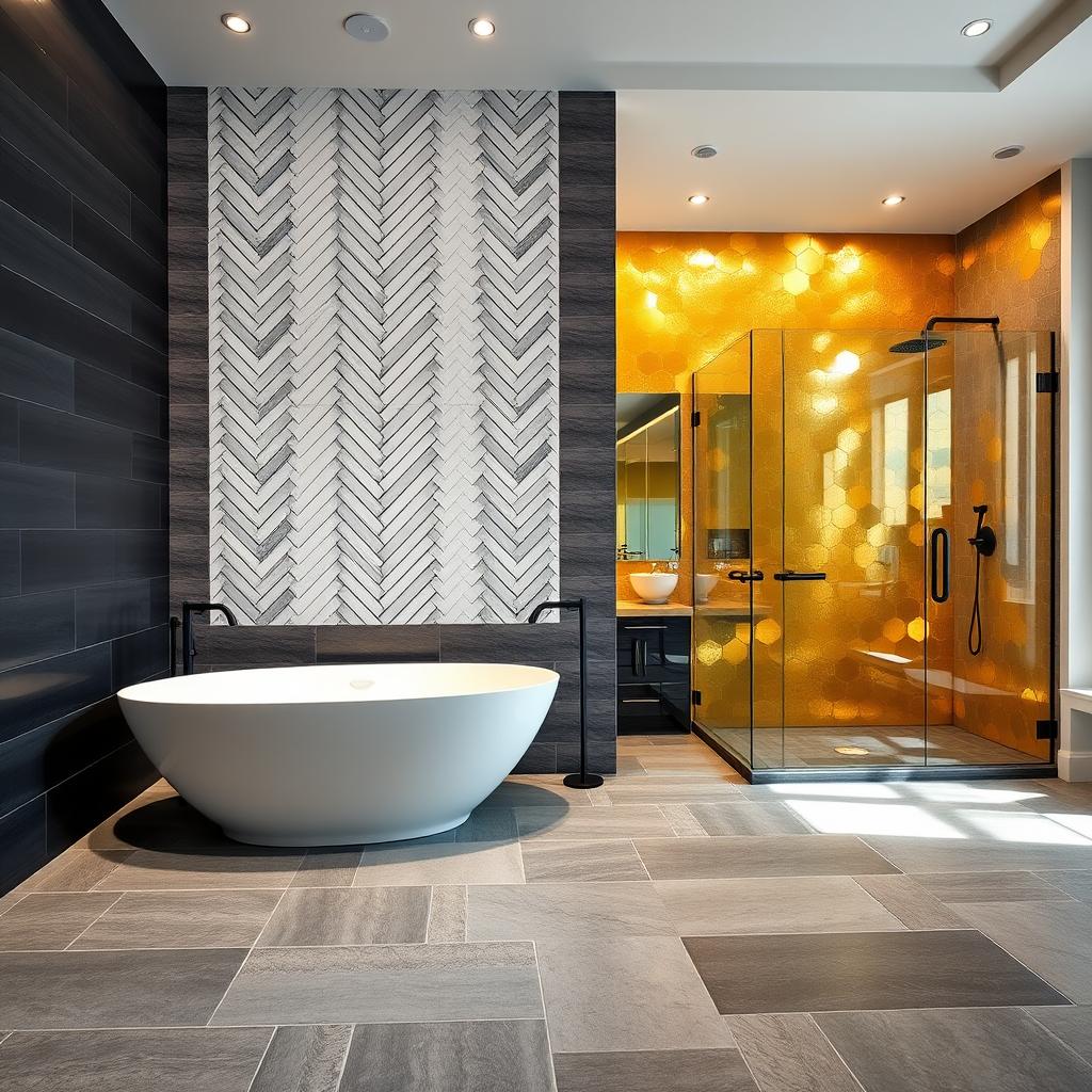 Bold Tile Designs For Master Bathrooms: Expert Picks - Zovehomes